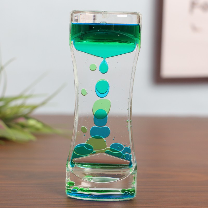 Acrylic Hourglass Two Color Floating Liquid Oil Hourglass Visual ...