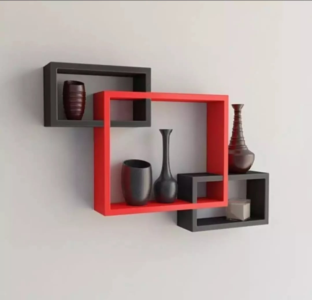 Wall mounted Wooden piece decoration shelves racks wall decor home ...
