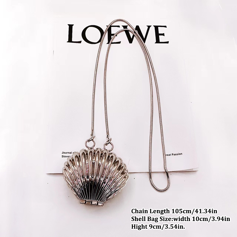 Metal Shell Bag Mini Lipstick Bag Pearl Chain body Bag Shoulder Bag ...