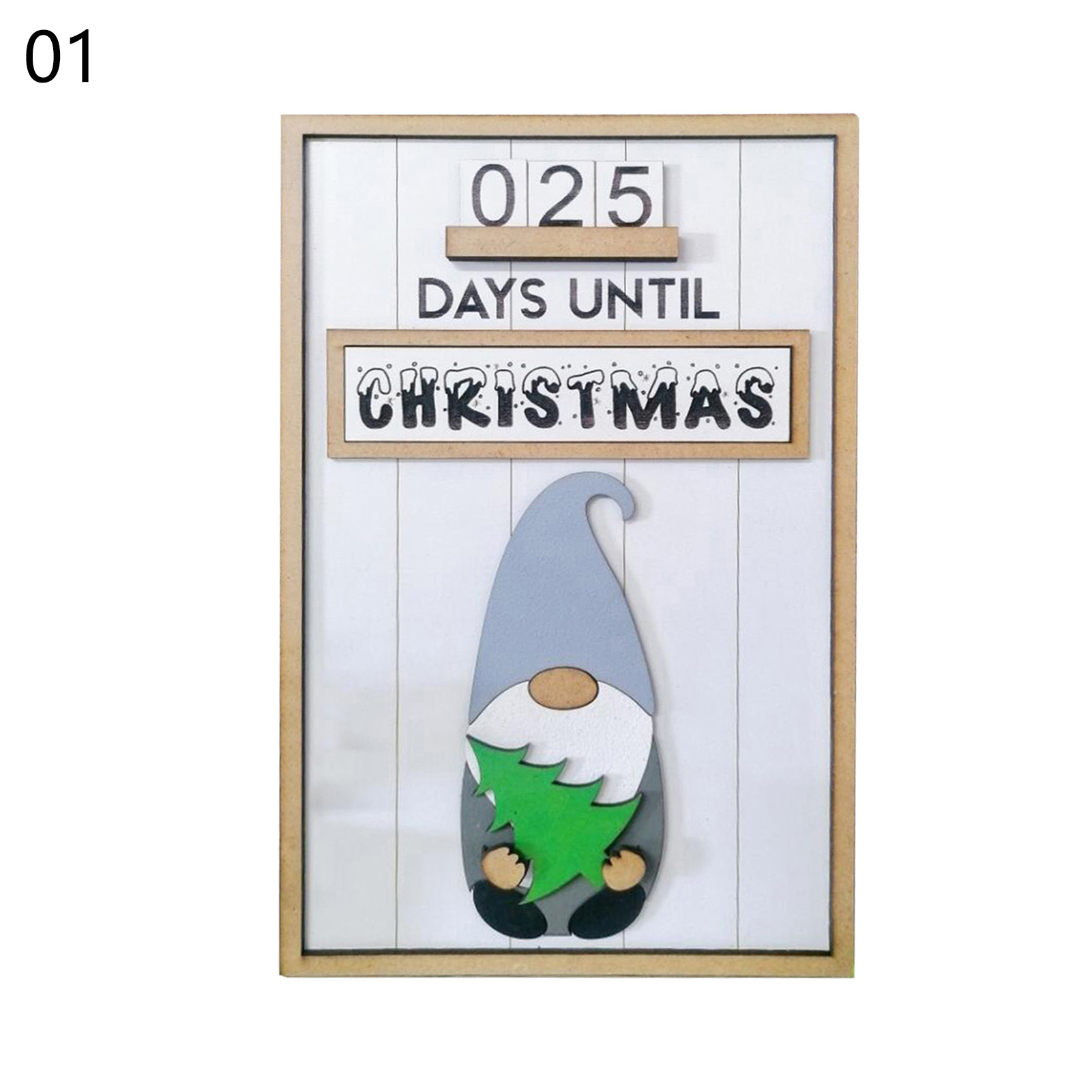 Wood Gnome Countdown Sign Lightweight Festive Changeable Numbers Truck ...