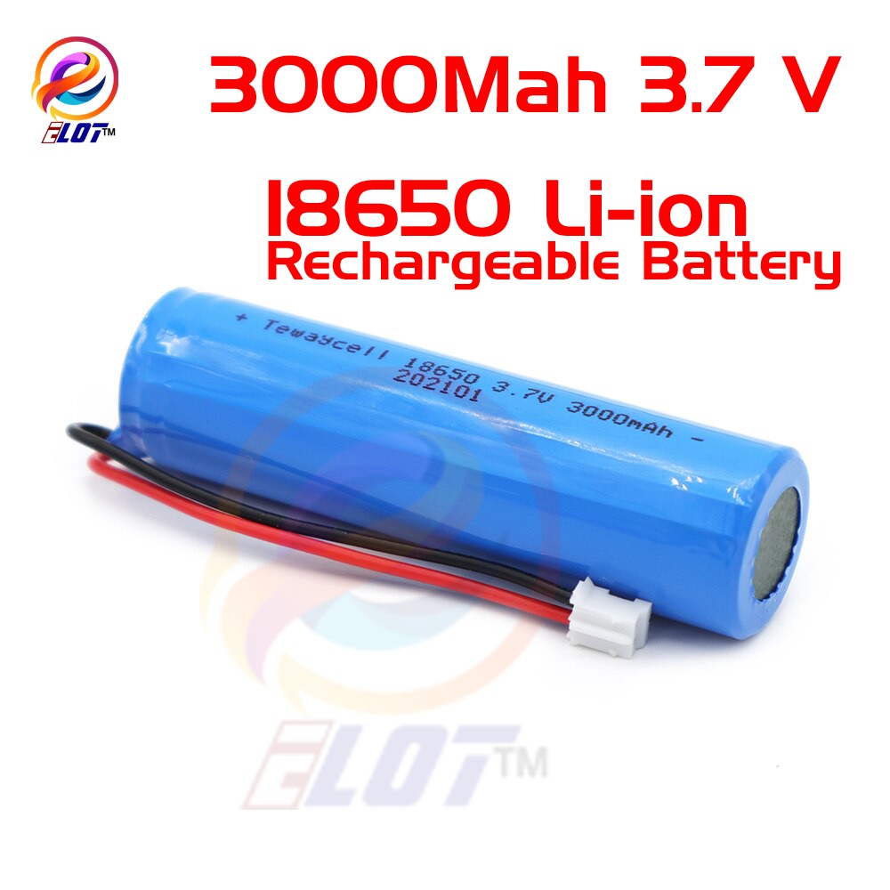 1 pieces lithium ion battery 3.7v 3000mah 18650 with wires and JST XHP ...
