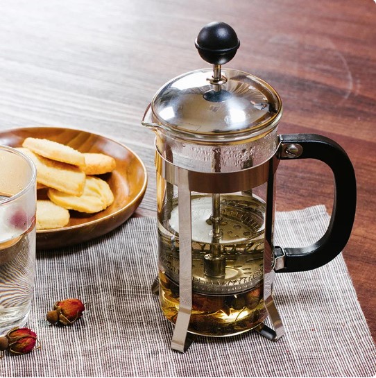 Stainless Steel Glass French Filter Coffee Pot Coffee Tea Pot Press ...