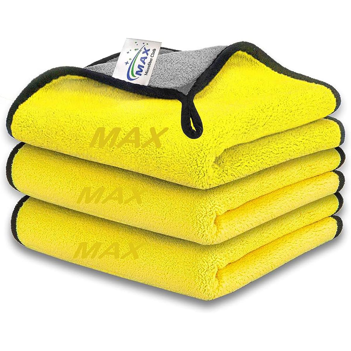 Pack of 3-Micro Fiber Cleaning Cloth Double Side Yellow And Gray - Use ...