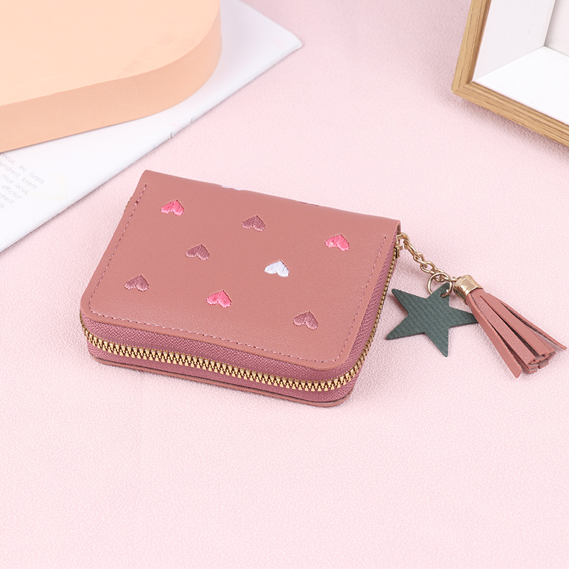 Women Small Wallet Ladies Mini Tassel Wallet Cute Girl Short Zipper ...