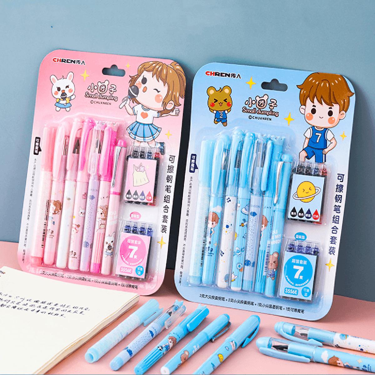 CHREN Cute Fountain Pen Set Of 7 With Ink Refills | Daraz.pk