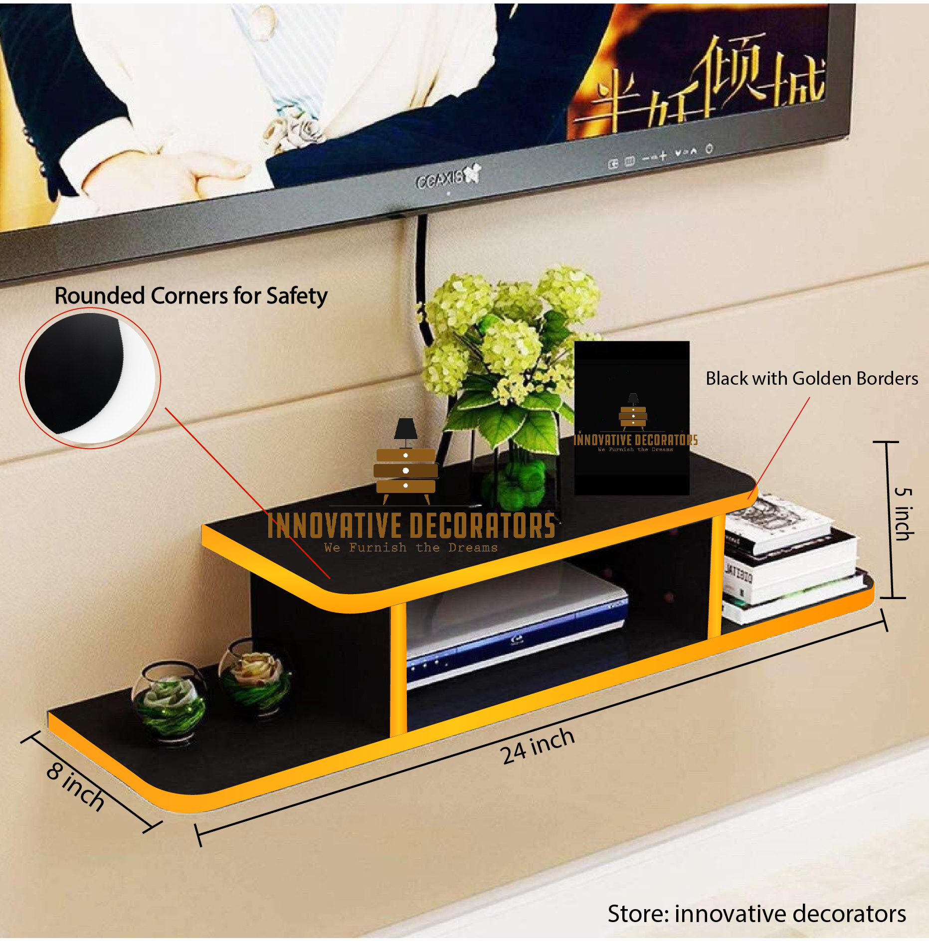2-Tier Modern Wall Mounted Media Console Floating TV Shelf for Xbox One ...
