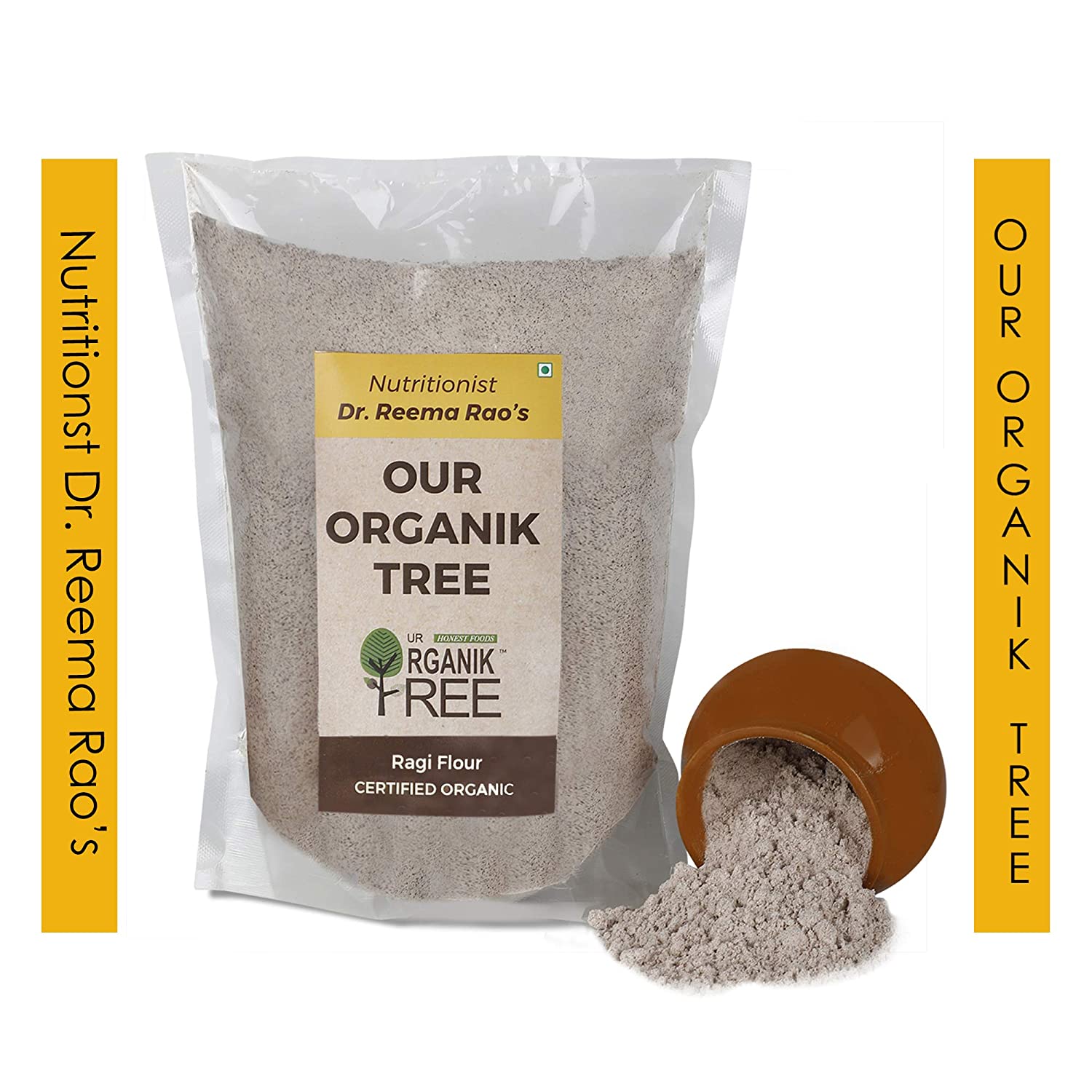Our Organik Tree Ragi/Nachni/Finger Millet Flour Organic (Gluten Free ...