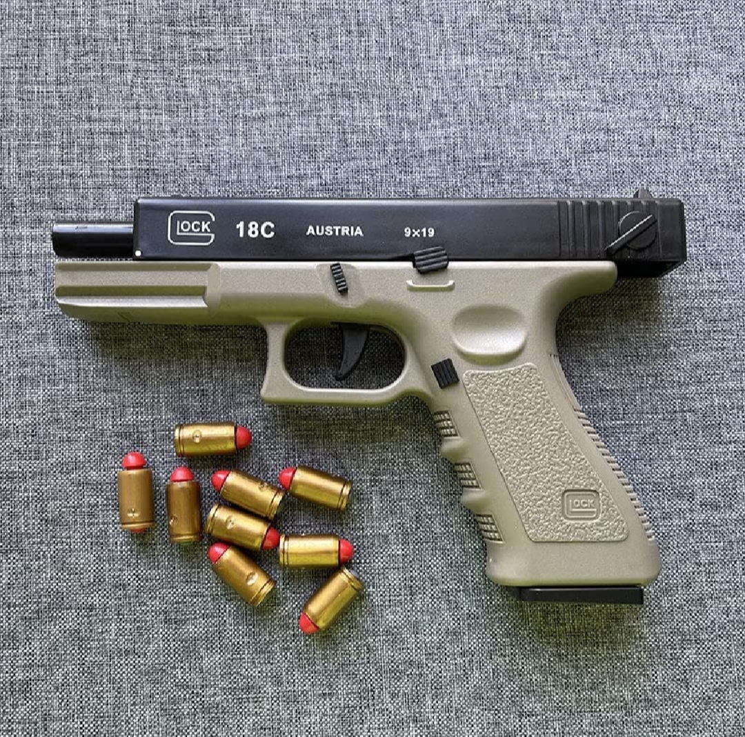 Ejecting Glock 18 Automatic Gun for Kids Handgun Toy Gun Blaster with ...