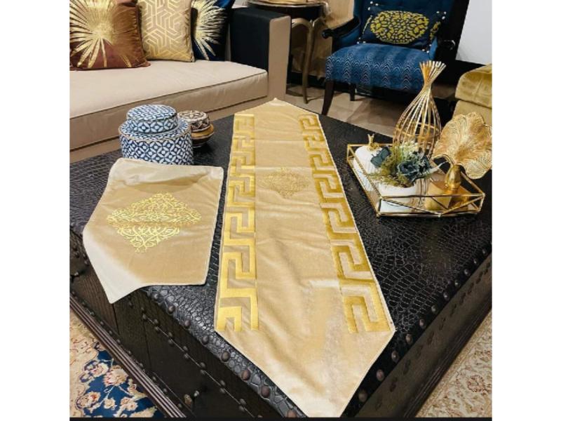 Luxury Velvet fabric Center & Dressing Table Runner Mat Set | Daraz.pk