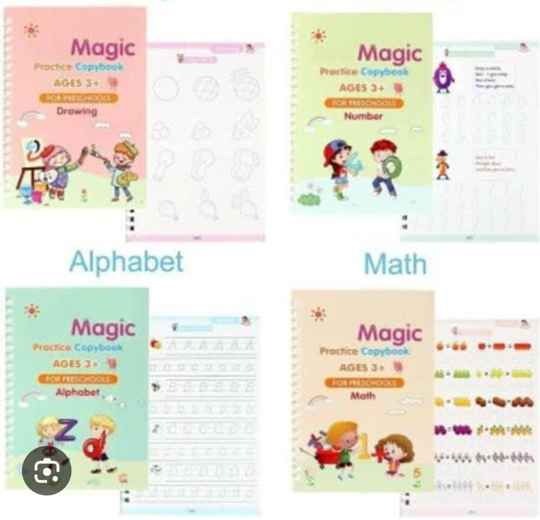 Magic Practice Copybook(4 BOOKS+10 INK REFILL) , Magic Book For ...
