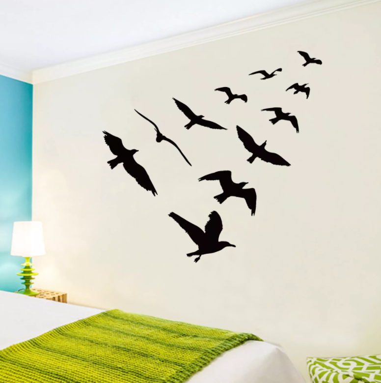 Waterproof Large Flying Birds V shape Wall Sticker Wall Stickers Home ...