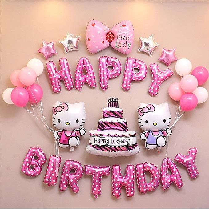 Hello Kitty Party Supplies Happy Birthday Balloons Set Party ...