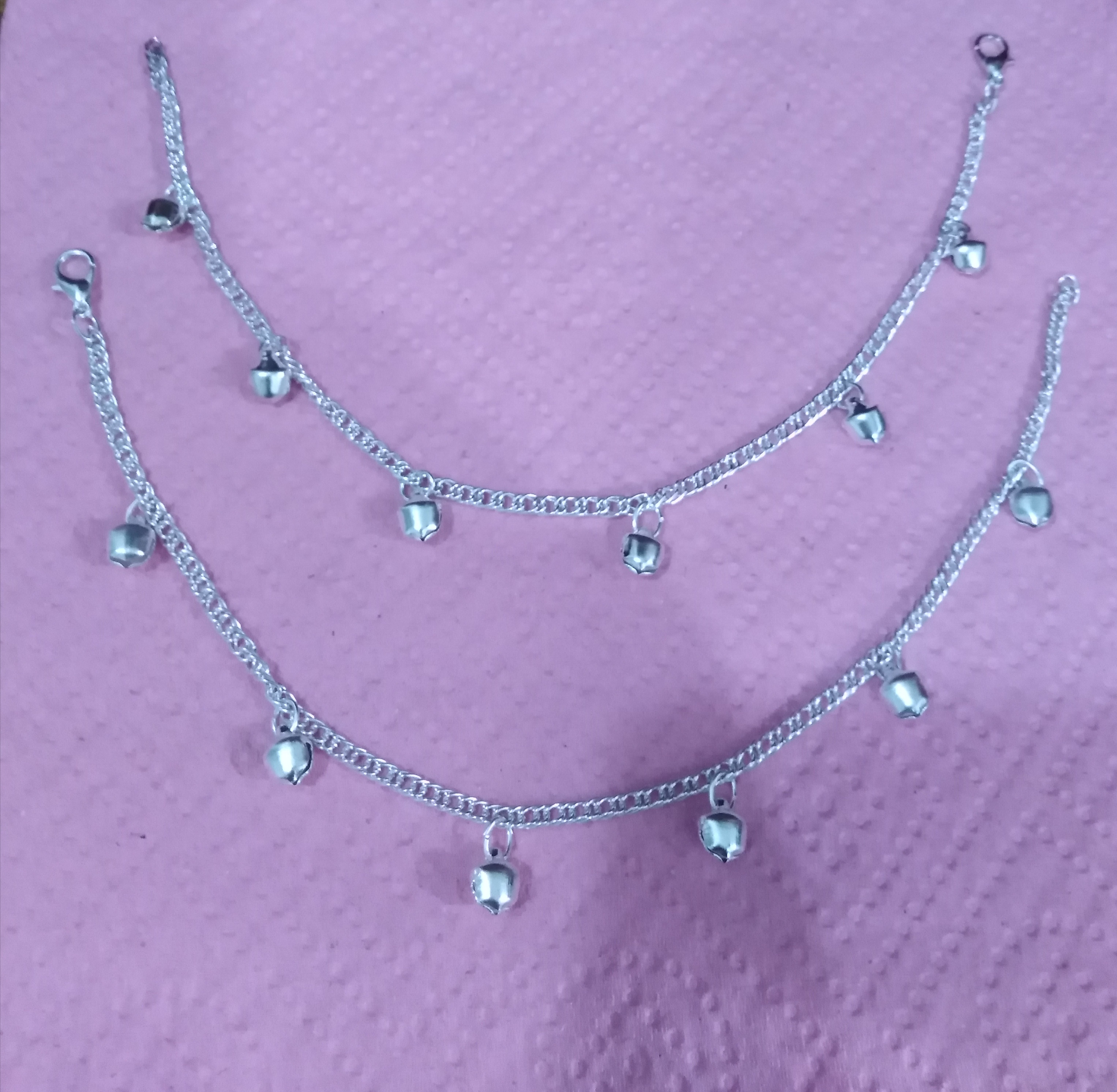 Pure Silver Stainless Steel Simple Payal For Women | Daraz.pk