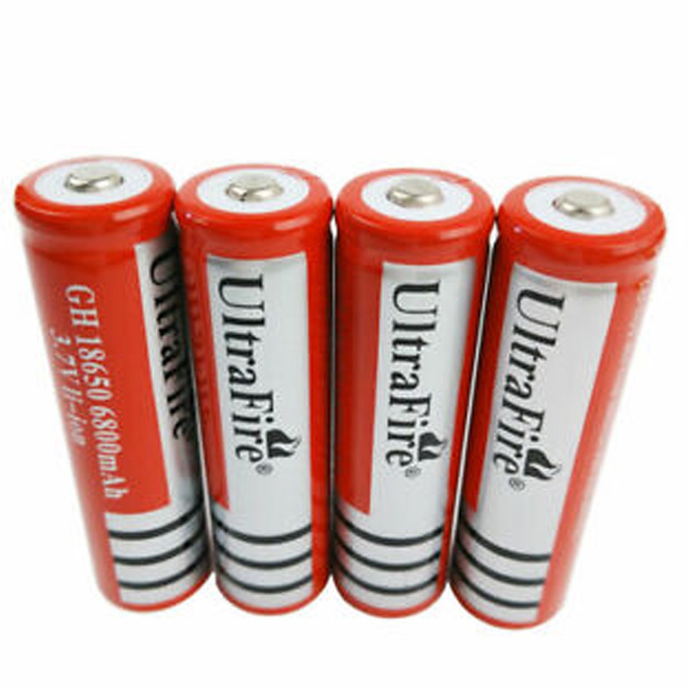 Pack of 2 Rechargeable li-ion Cell Batteries 3.7v 6800 mah Cell 18650 ...