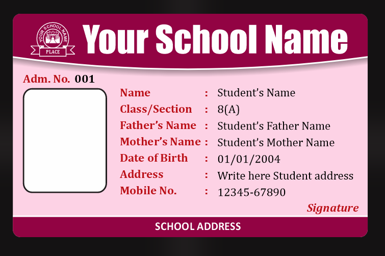 Student ID Card, Student Card, Editable School ID, Homeschool Teacher ...