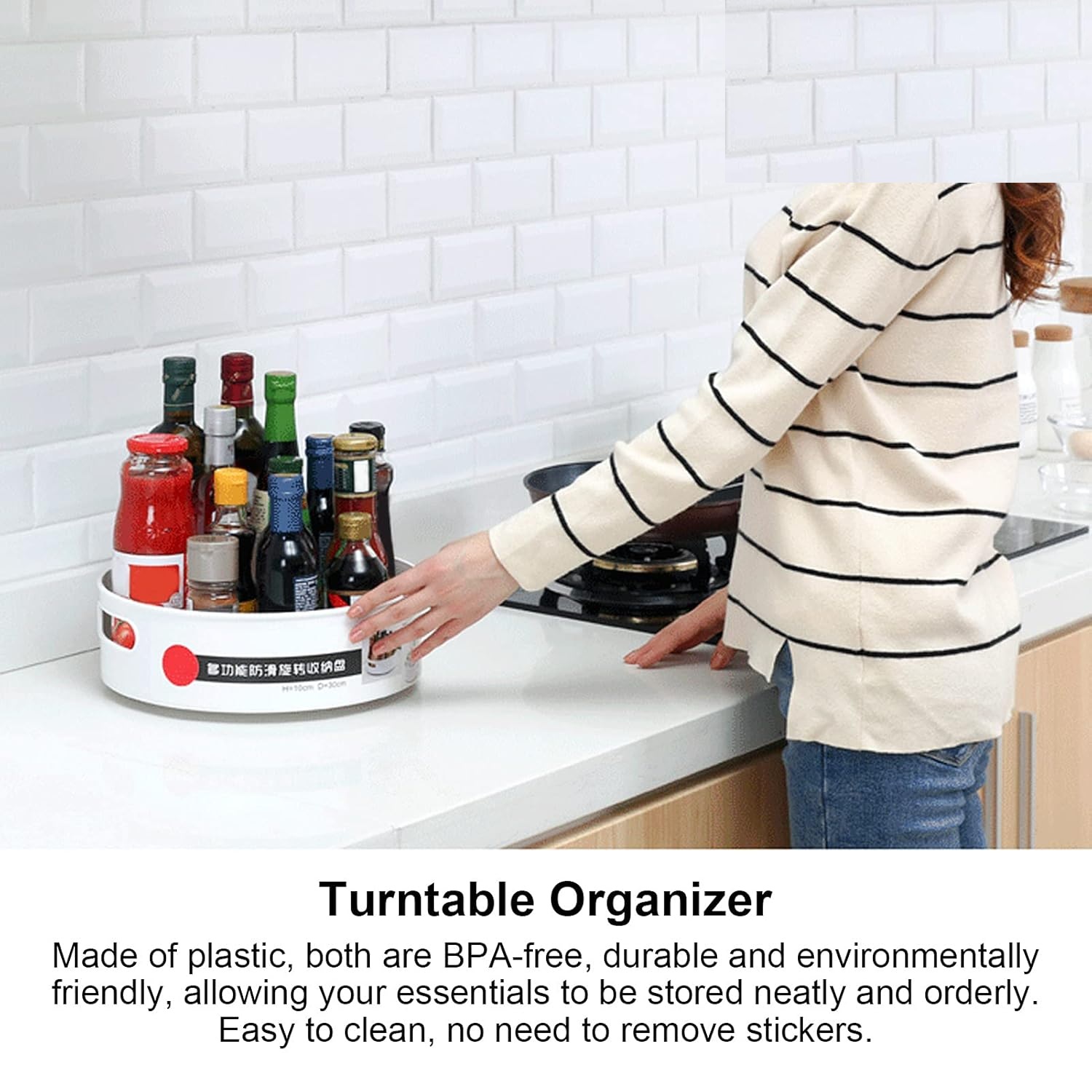 360° Rotating Organizer Tray, Durable BPA‑Free Simple Design Two Open ...