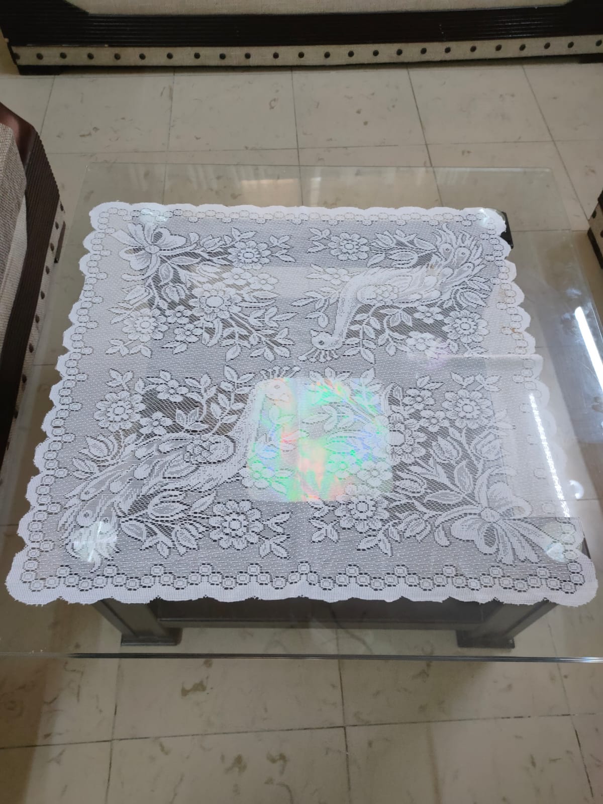 Multi color net center table cover (28x28) Round inches - Center Table ...