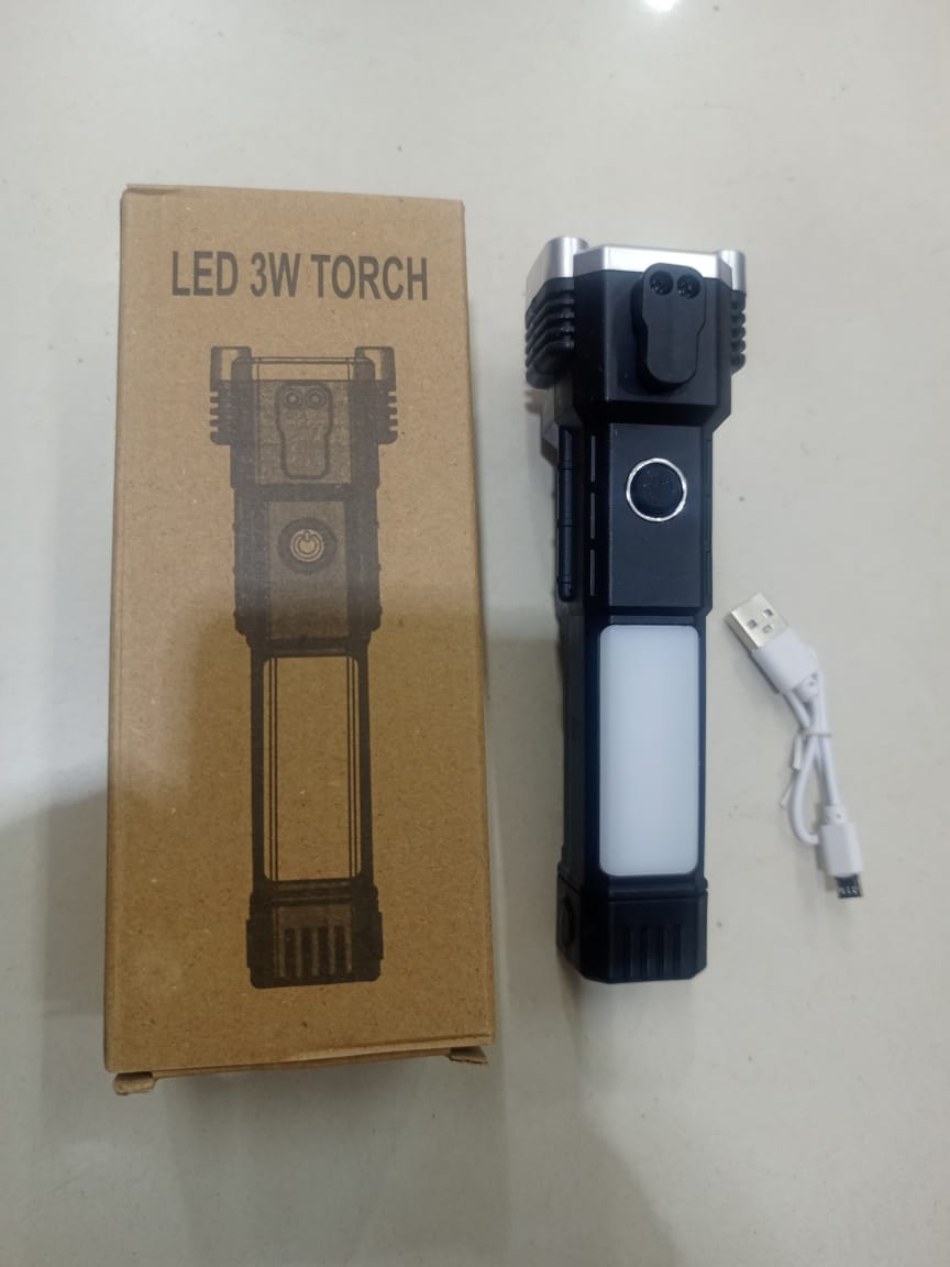 Led 3W Torch Light Rechargeable Torch Flashlight,Long Distance Beam ...