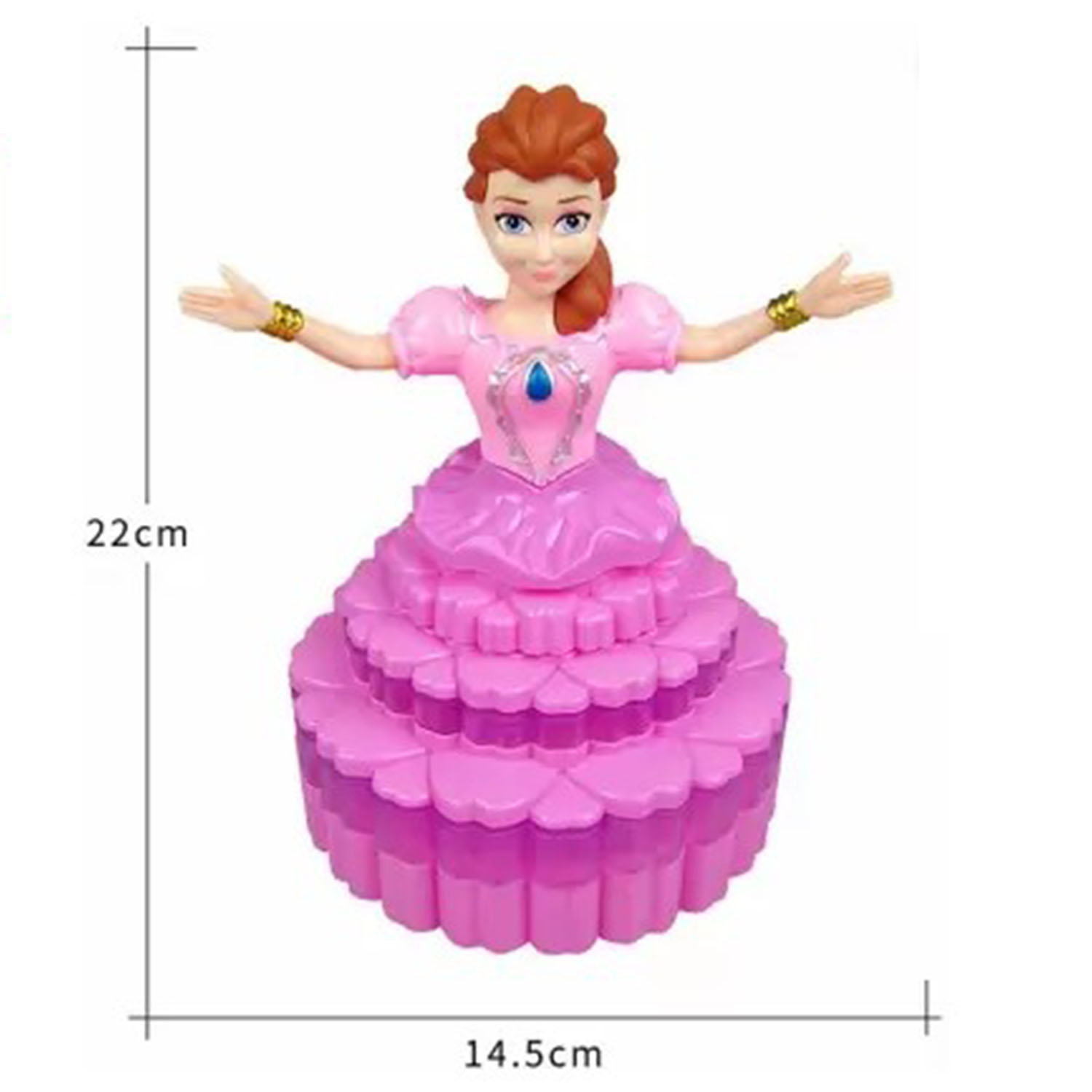 zbzaar Dancing Princess Doll with 3D Light & Music 360 Rotating Cake ...