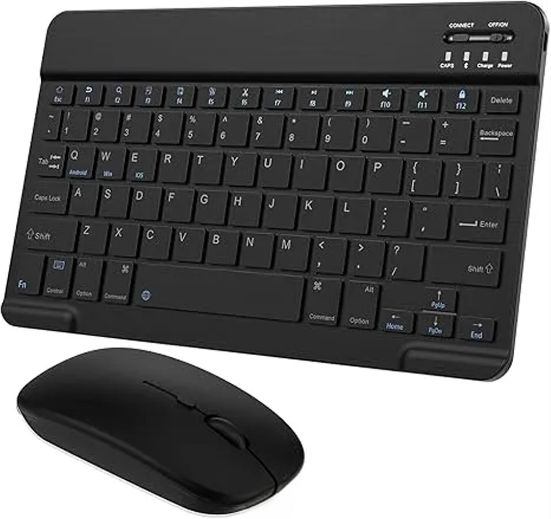 Bluetooth Wireless Mini Keyboard and Mouse Combo, Ultra-Slim ...