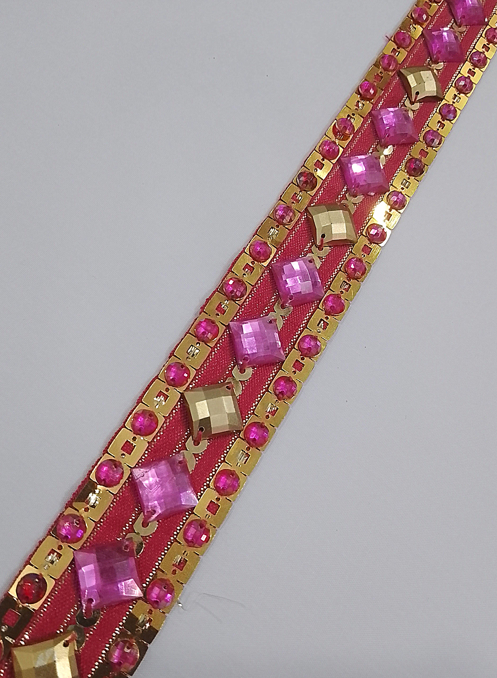 1 Yard/Gaz Fancy Banasri Golden Sequin Sitara with crystal and ...