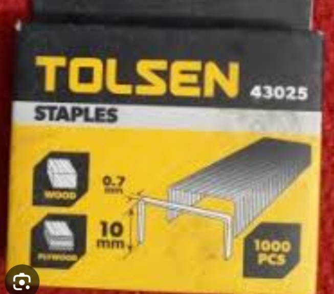 Tolsen 1000pcs Staple Gun Pins Tacker Staples Wire Refill (0.7 x 8 x ...