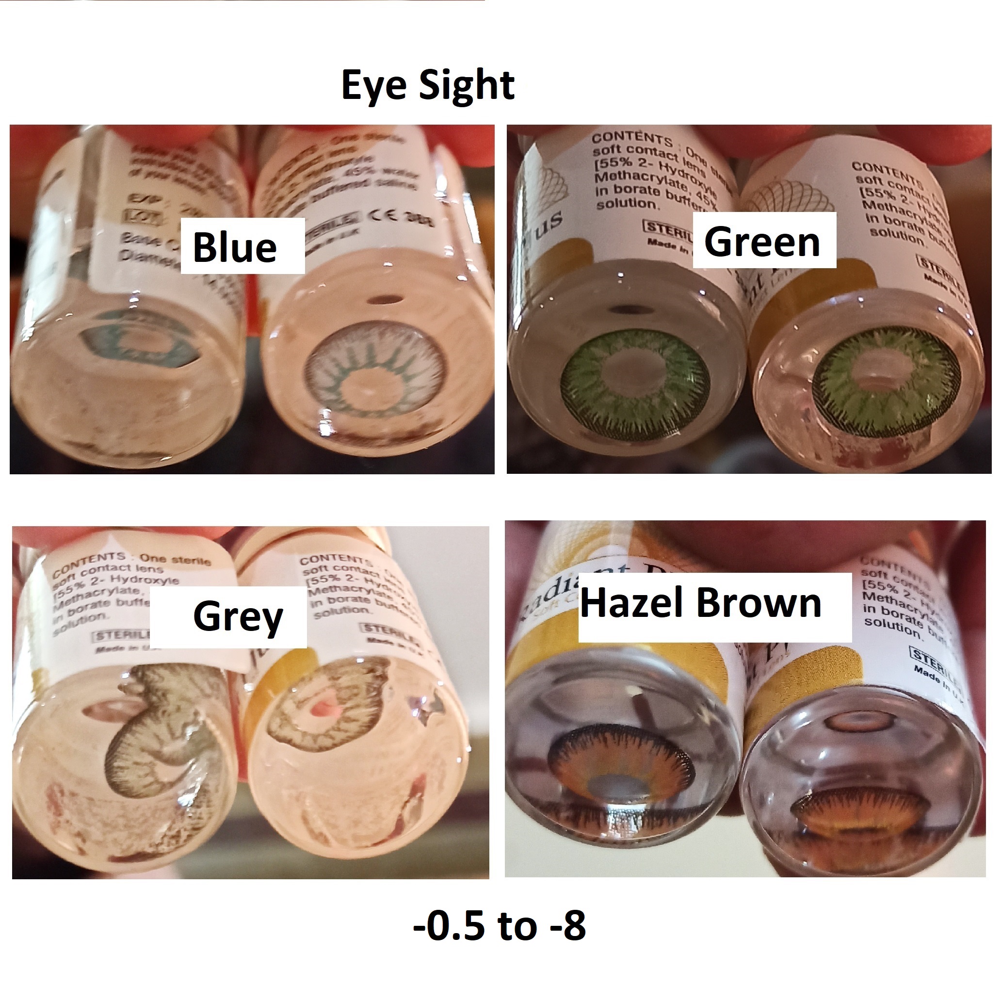 Eyesight Power Lenses | All eye sight Contact Lenses Number and Color ...