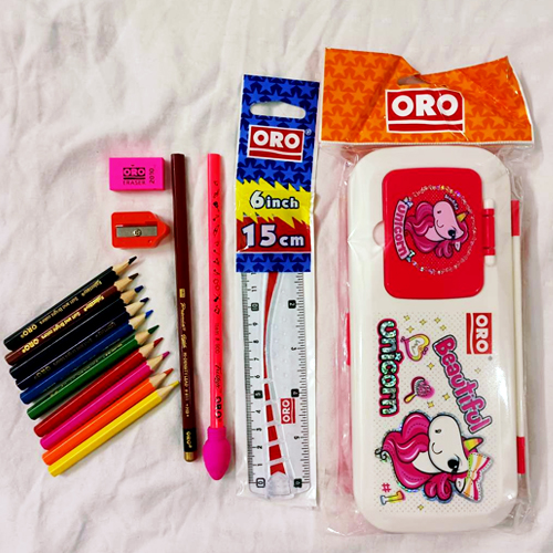 Oro La Bello geometry box with Mirror Comb and stationary | Daraz.pk