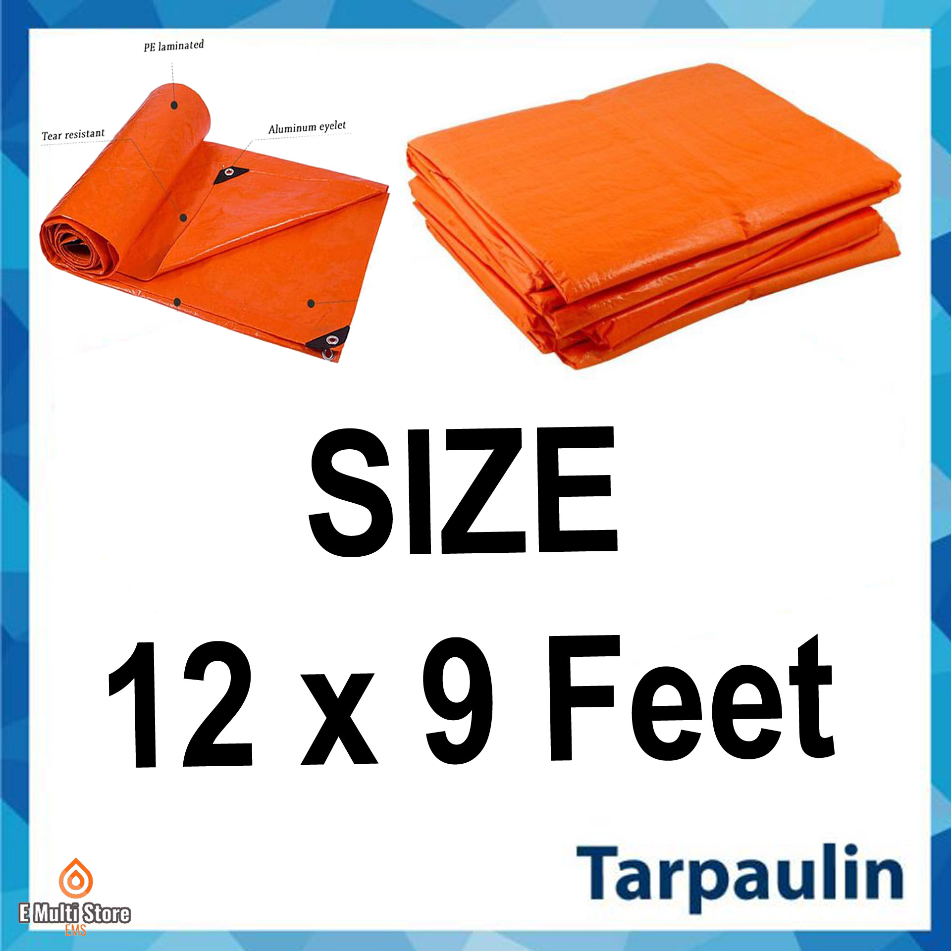 Water Proof PVC Orange Tarpaulin & Tarpal, Ready To Hang Plastic ...