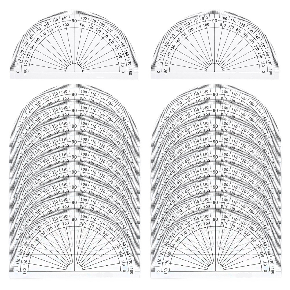 20 Pack Plastic Protractor, 180 Degrees Protractor for Angle ...