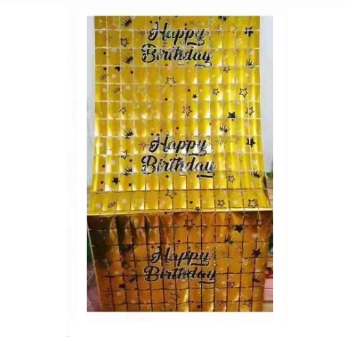 Sequin Happy Birthday Printing Foil Curtain Backdrops Birthday Party ...