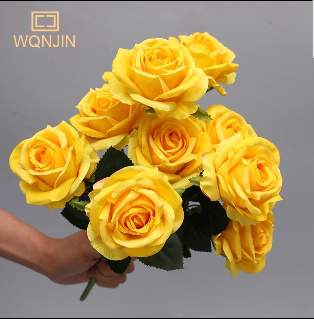 Artificial Rose Bunch Flower silk flower decor home ornaments ...