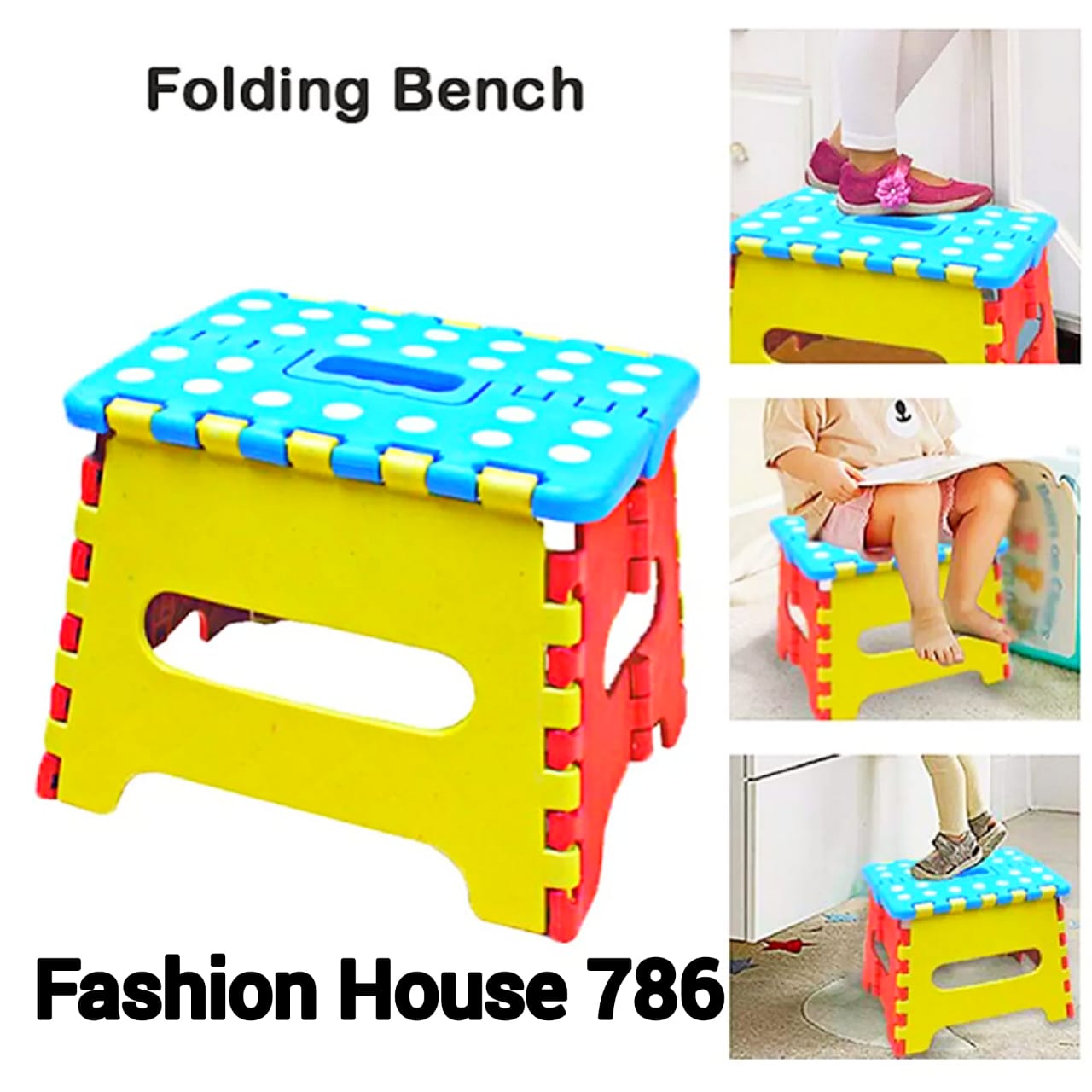 Lightweight Folding Step Stool Plastic Durable Easy Foldable Plastic ...