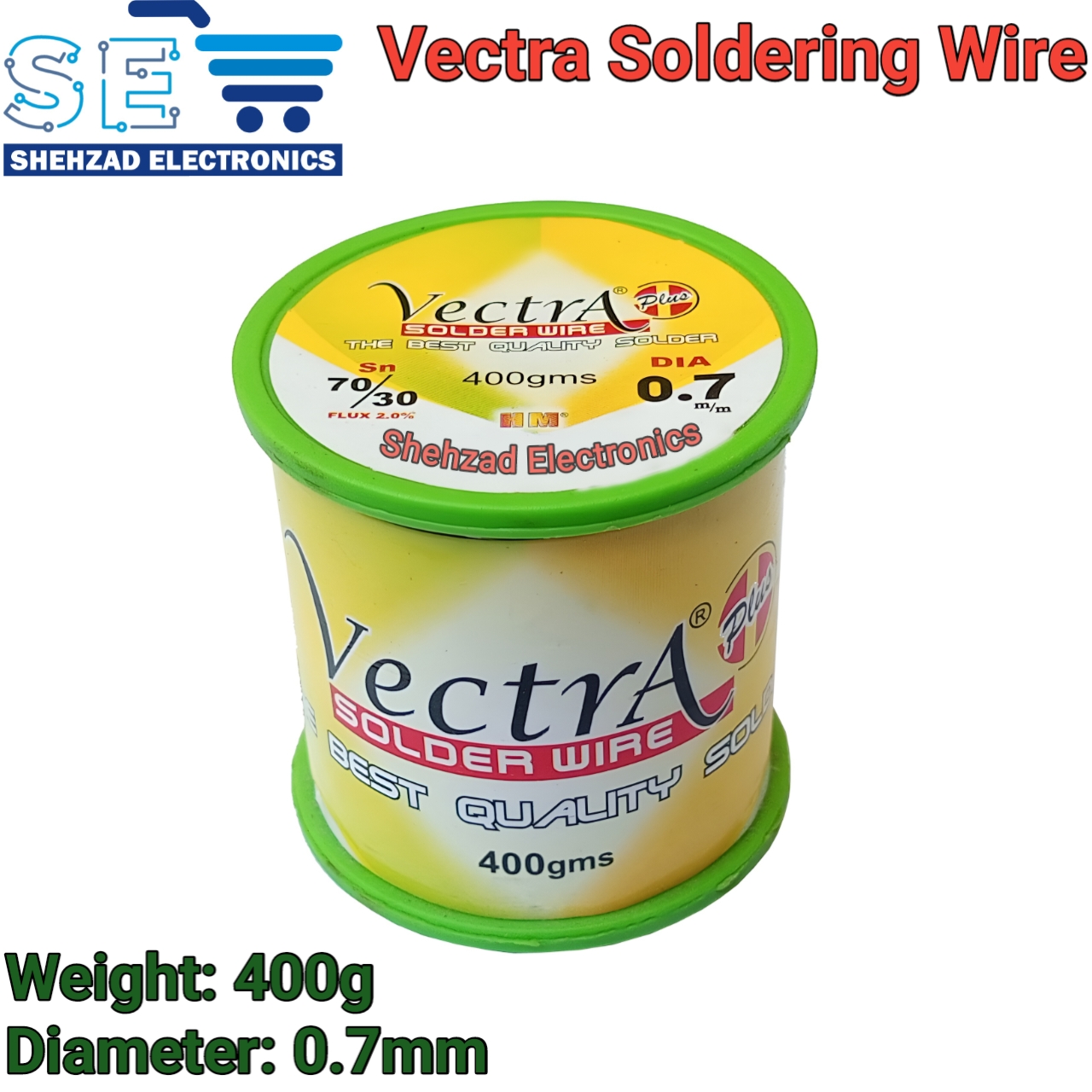50g/100g Solder Wire Dia 0.8 Flux 2% Vectra Green High Tin 70/30 ...