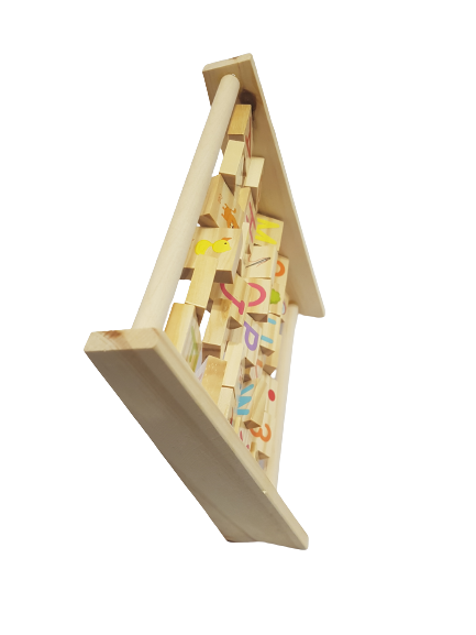 Alphabet Flip Frame Double Side Blocks With Shapes (A to Z) Wooden And ...