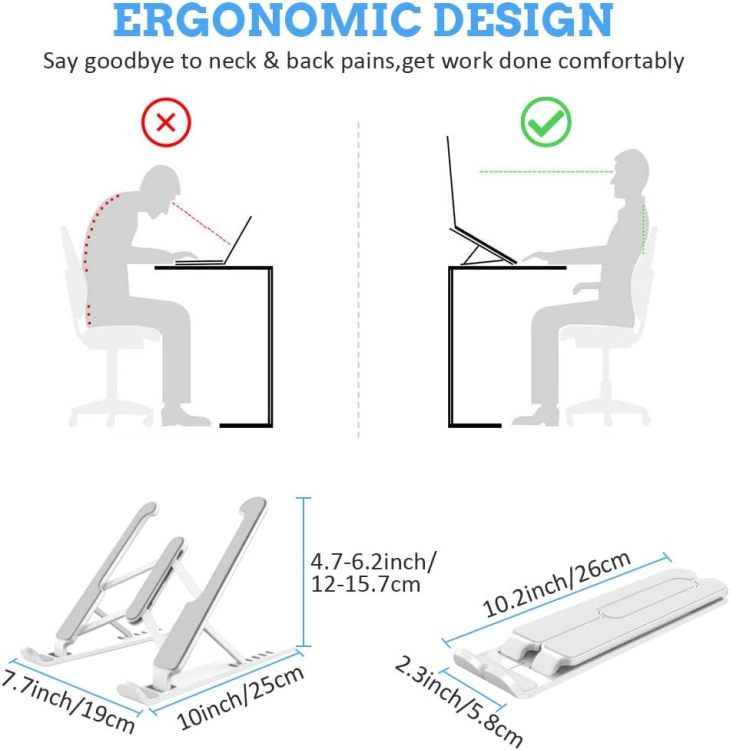 Portable Foldable Laptop Stand Adjustable Notebook Stand Lightweight ...
