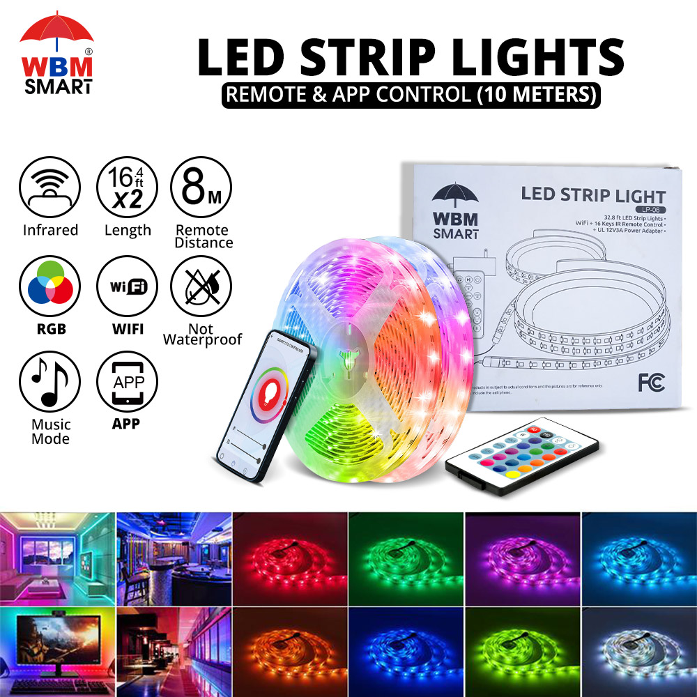 WBM Smart TV Backlight Color Changing RGB LED Strip Light, App Control ...