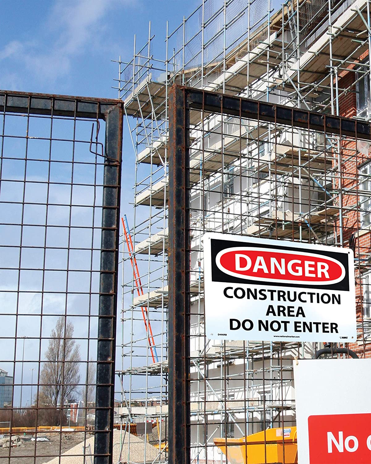 Sign Board, Legend "DANGER - CONSTRUCTION AREA DO NOT ENTER", 14 ...