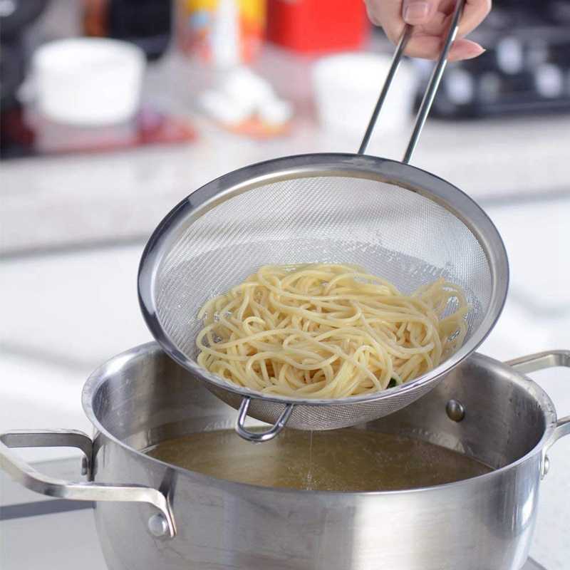 Fine Mesh Strainer Sifter Stainless Steel with Long Handle Medium and ...