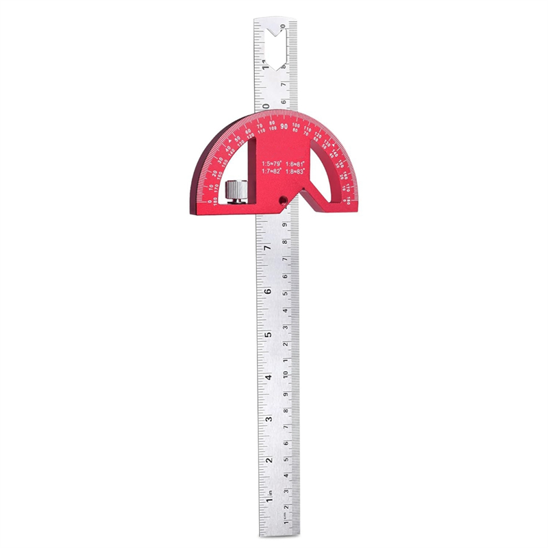 Red Protractor Angle Finder Aluminum Angle Ruler-Protractor for ...