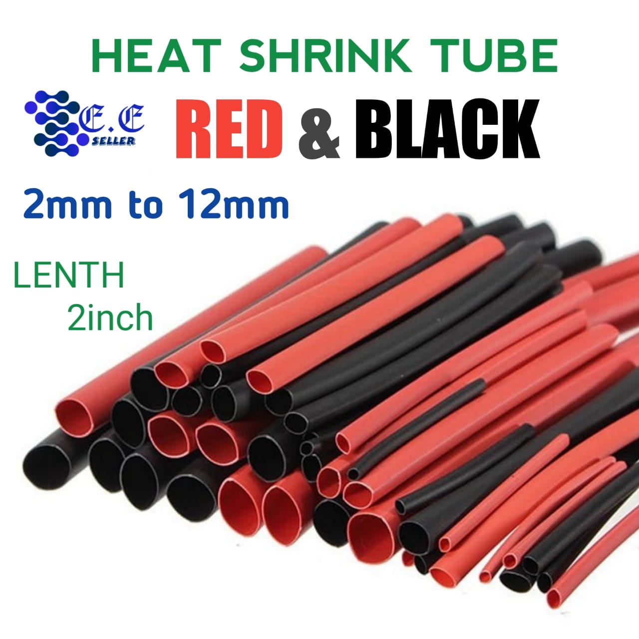 HEAT SHRINK Red and Black for Electric and Elactronic use. KIT include Sizes 2mm, 3mm, 4mm, 6mm ...