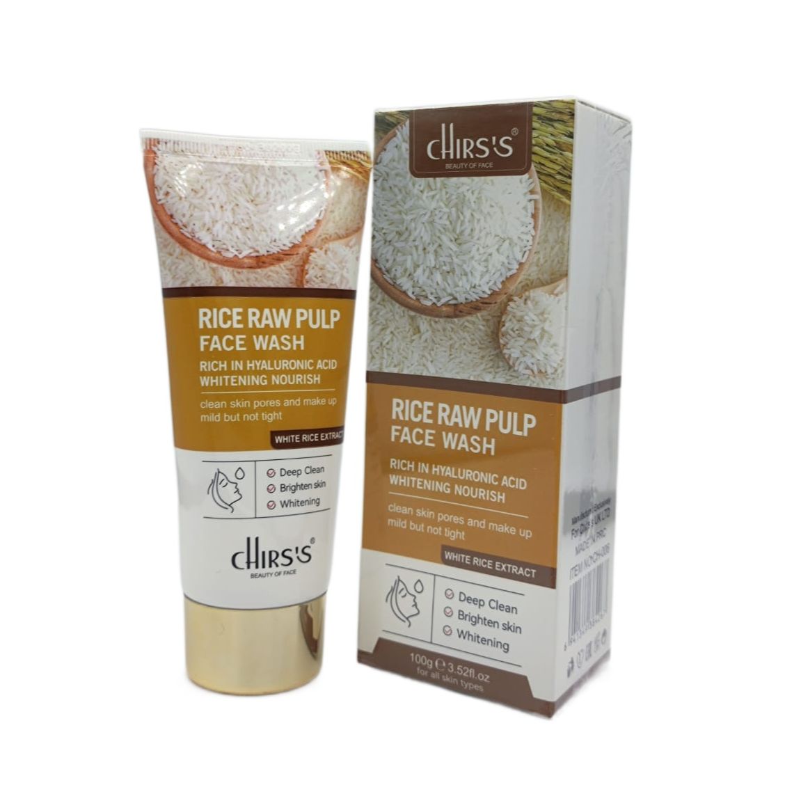 CHIRS'S Rice Raw Pulp Whitening & Nourishing Face Wash-100ml | Daraz.pk