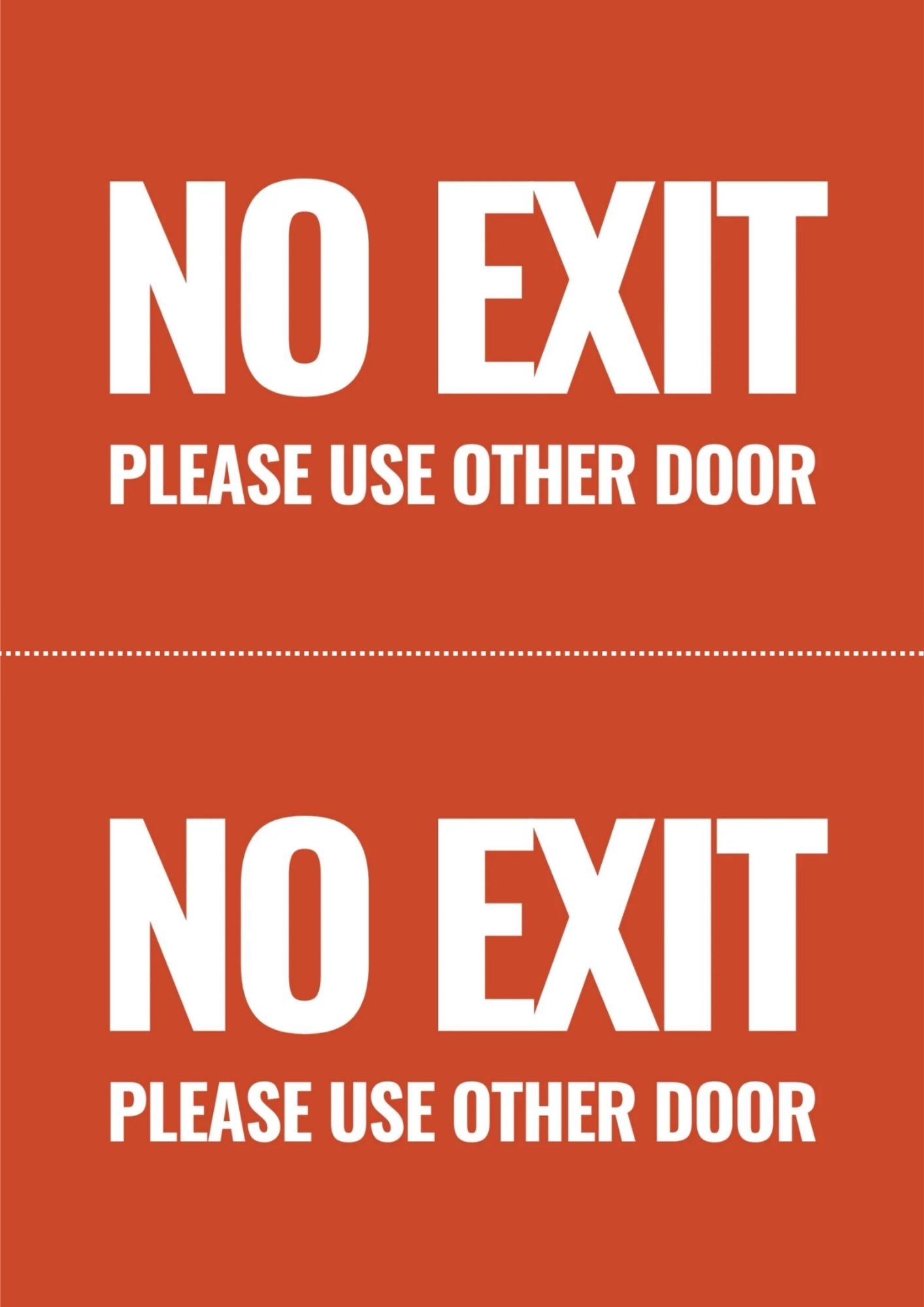 No Exit Please Use Other Gate sign stickers, Warning Stickers A4 Size ...
