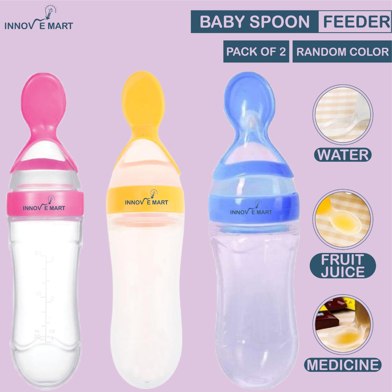 Pack of 2 Baby Spoon Feeder, Silicon Spoon Feeder, Baby Spoon with ...