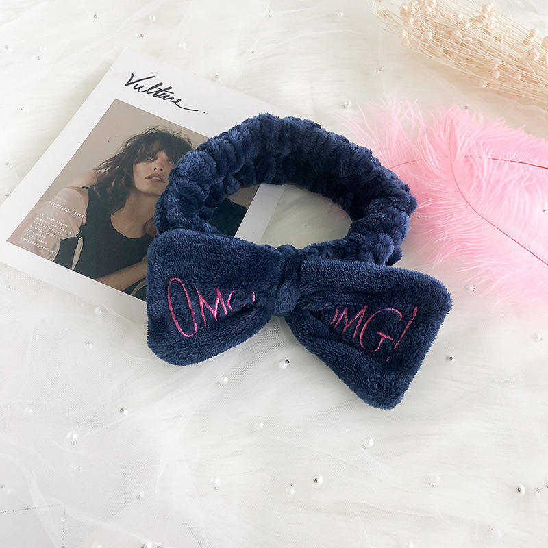 Julystar 1pc Fashion Women Cute Band Embroidered Coral Fleece Wash Face ...