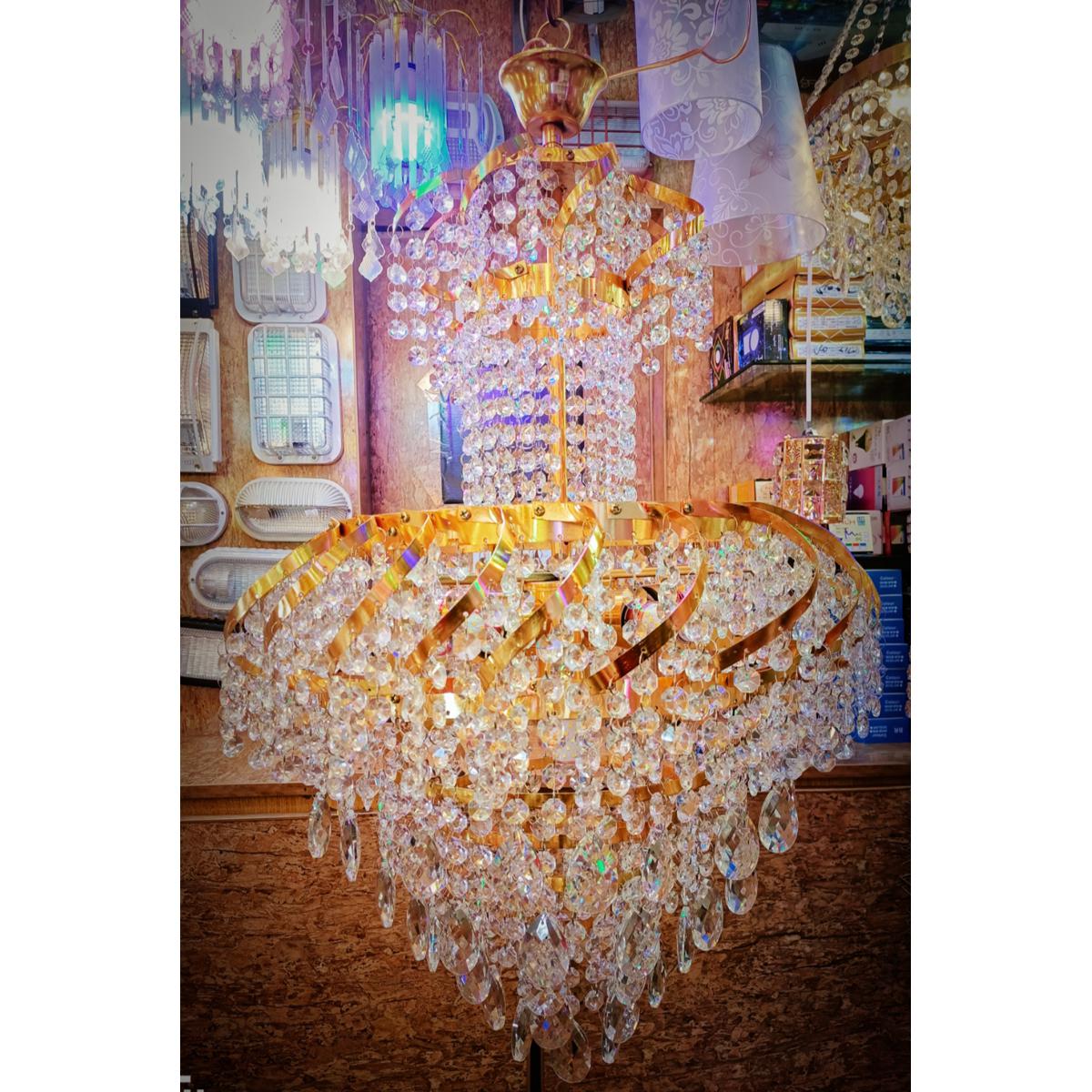 6 Light New Crystal Fanoos Hanging Light use for home | Daraz.pk