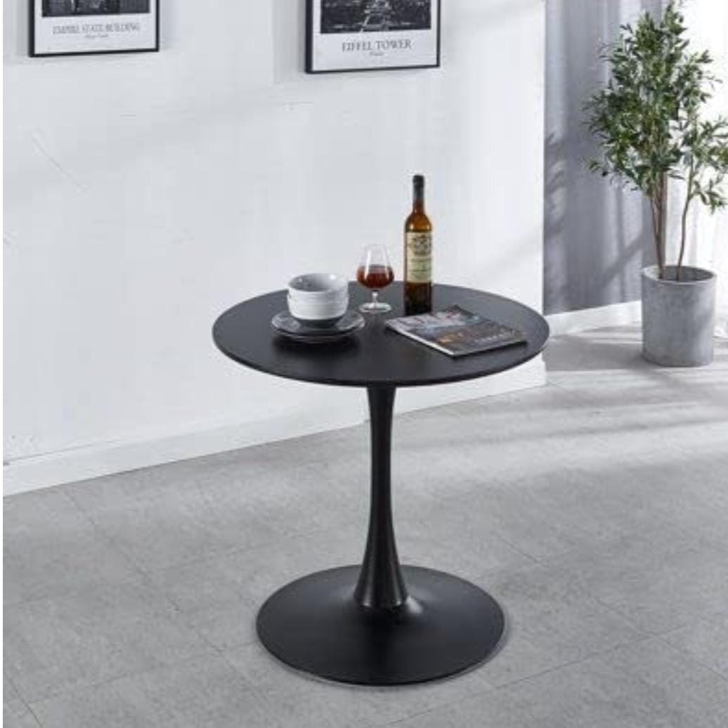 Side Table Round Coffee Table , Black Table Solid Wood Leg | Daraz.pk