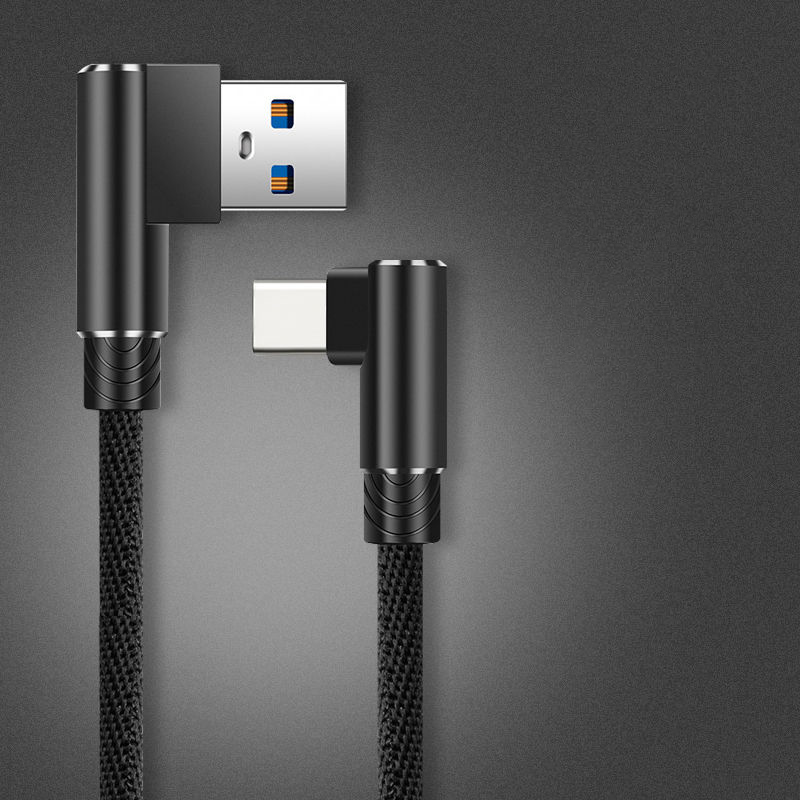 90 angle USB Type C Cable Charger Wire For Huawei mate Xiaomi Redmi ...