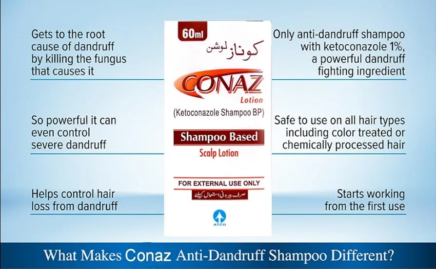 Conaz Shampoo Ketoconazole (60 ML) Dandruff Treatment– Anti-Dandruff ...