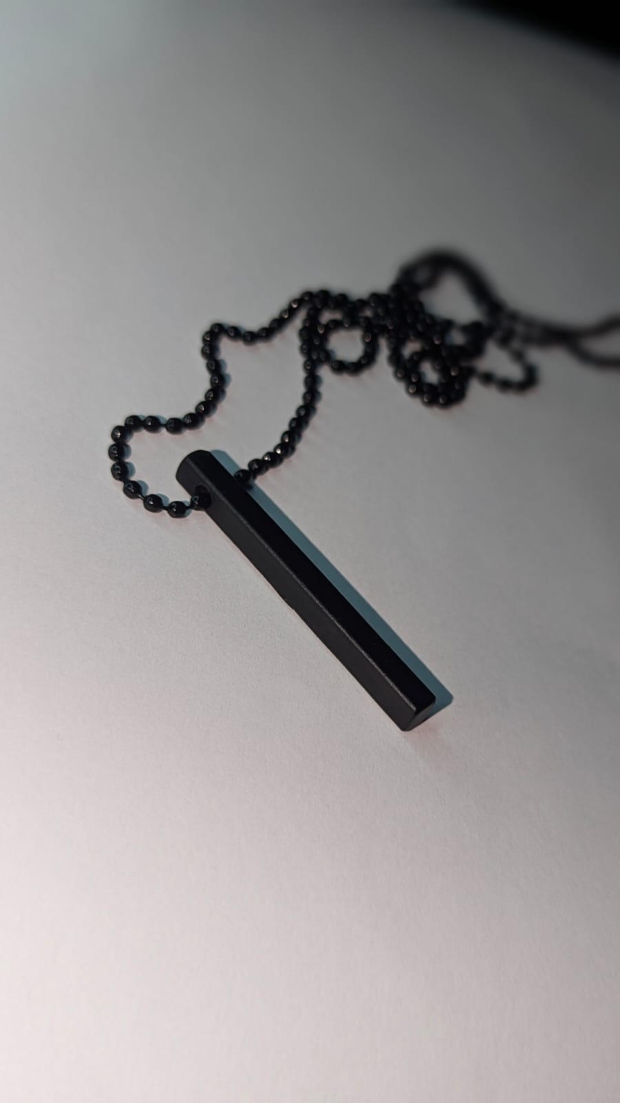 Black 3D Vertical Bar Cuboid pendent locket with Black Strap Watch for ...